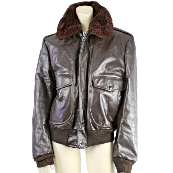 Cooper | Jackets & Coats | Vintage Cooper Brown G Leather Bomber Jacket ...